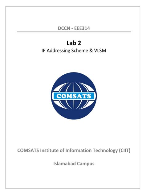 Lab Manual 02 Ip Addressing Scheme And Vlsm Pdf Ip Address Computer