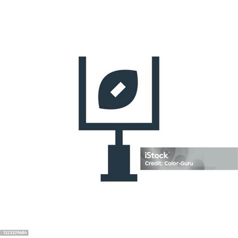 목표 게시물 아이콘입니다 웹 사이트 디자인 및 모바일 앱 개발 인쇄를 위한 글리프 목표 게시물 아이콘 흰색 배경에 고립 된 채워진 미식 축구 컬렉션의 목표 게시물 아이콘