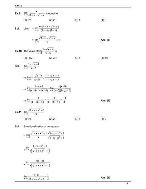 Functions And Limits Notes For Class IIT JEE