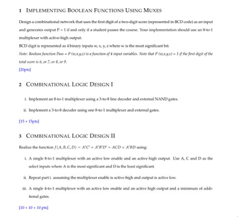 1 ﻿implementing Boolean Functions Using Muxesdesign A