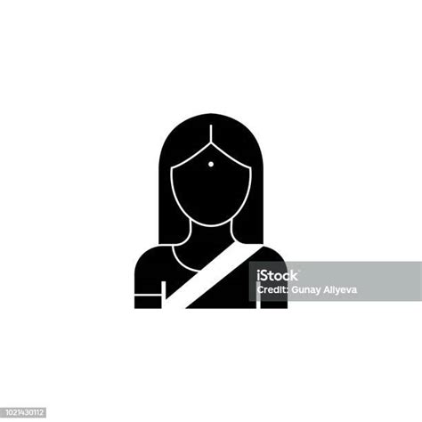 사리 아이콘에 여자의 아바타입니다 인도 문화 아이콘의 요소입니다 프리미엄 품질 그래픽 디자인입니다 표지판 개요 기호 웹사이트 웹 디자인 모바일 응용 프로그램에 대 한 컬렉션