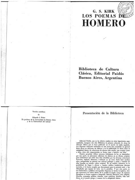 Kirk G S Los Poemas De Homero Pdf