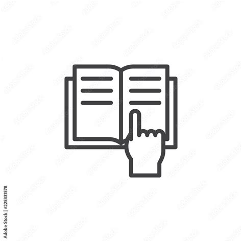 Reading Book Outline Icon Linear Style Sign For Mobile Concept And Web Design Hand Tracing