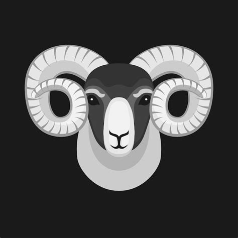 Premium Vector Ram Head On Black Background