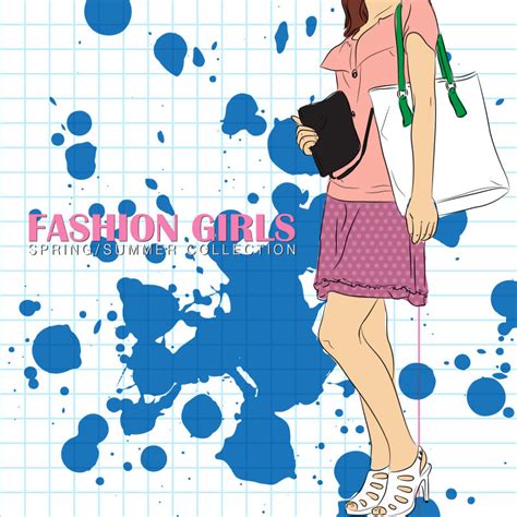 矢量时尚美女图片 创意矢量卡通时尚女孩插图素材 高清图片 摄影照片 寻图免费打包下载