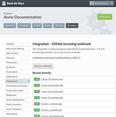 Git Integration Github Gitlab Bitbucket — Read The Docs User