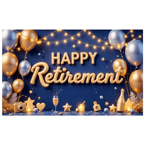 Decorative Design Happy Retirement Banner Balloon Decoration Party