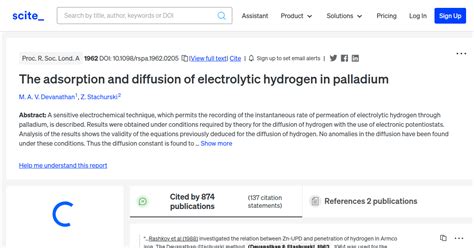 The Adsorption And Diffusion Of Electrolytic Hydrogen In Palladium