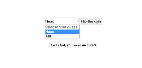 GitHub Coding Jn Node Coin Flip Pick Your Guess Head Or Tail Then Flip The Coin To Compare