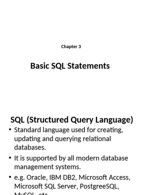 Chap 3 Basic Sql Statements Pdf