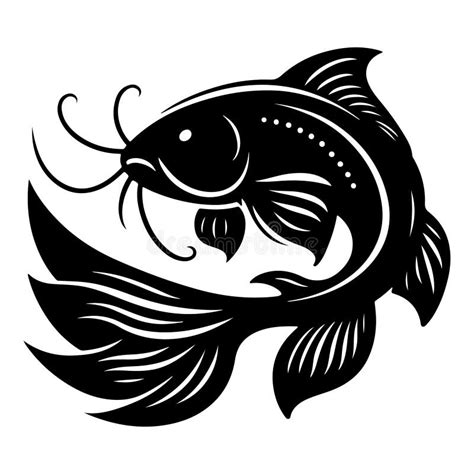 Elegant Catfish Logo Design In Vector Format Stock Illustration