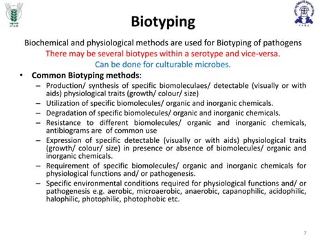 Detection And Characterization Of Pathotypes Serotypes Biotypes Phenotypes And Genotypespptx