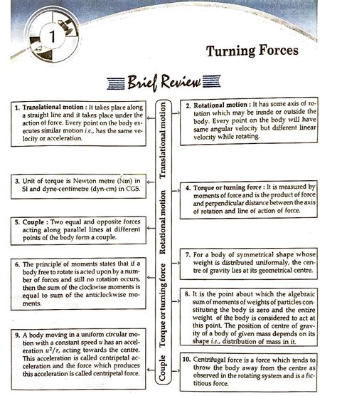 SOLUTION Icse Class Physics Chapter Turning Forces Summarised Notes Studypool