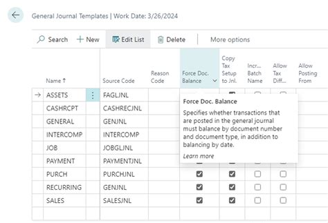 General Journal Template