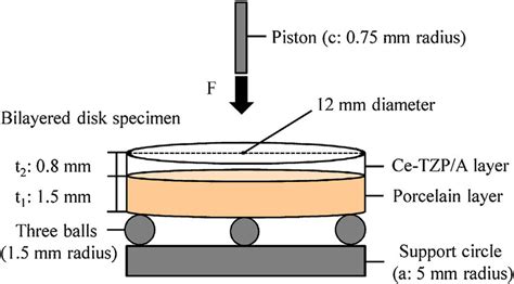 A Schematic Of The Piston On Three Ball Biaxial Flexural Test