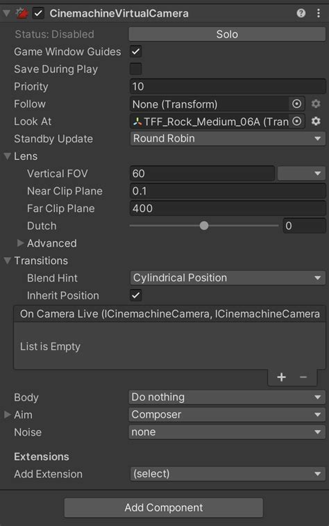Cinemachine Virtual Camera Lock Camera Position Unity Engine Unity Discussions