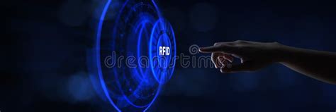 Rfid Radio Frequency Identification Hands Pressing Button Virtual