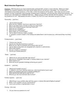 Mock Interview Experience And Techniques By The Moxie Teacher TPT