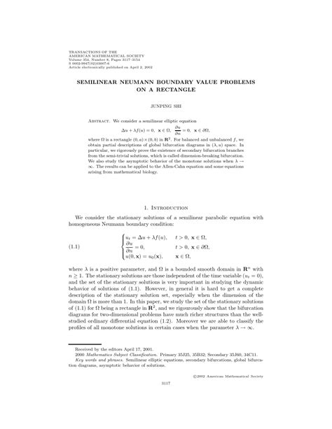 Pdf Semilinear Neumann Boundary Value Problems On A Rectangle