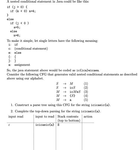Solved 1 ﻿construct A Parse Tree Using This Cfg ﻿for The