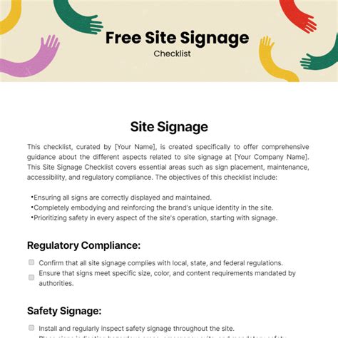 Signage Checklist At Mason Mullan Blog