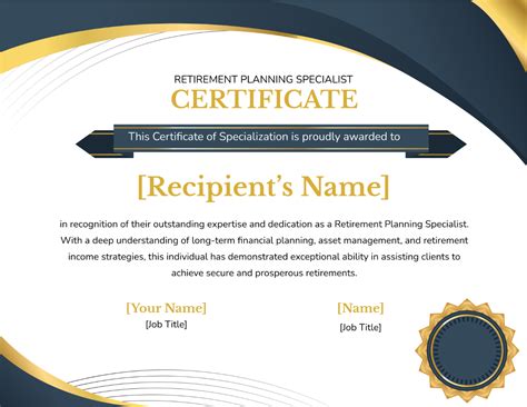 Retirement T Certificate Template