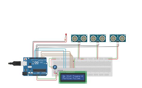 Circuit Design Smart Car Parking System Tinkercad