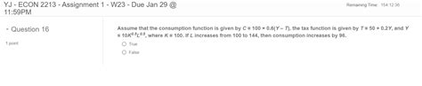 Solved Assume That The Consumption Function Is Given By C Chegg