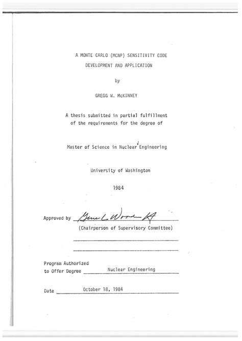 PDF A Monte Carlo MCNP Sensitivity Code Development And Application