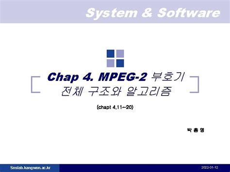 System Software Chap 4 MPEG2 Chapt 4 1120