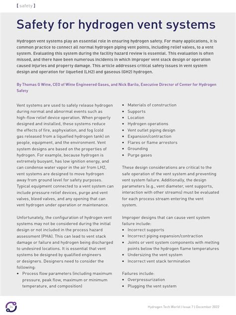 H2 Safety Vent Pdf Pipe Fluid Conveyance Liquid Hydrogen