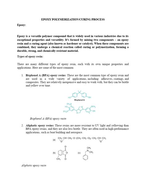 Epoxy Polymerization Pdf