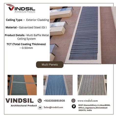 Aluminium Multi Baffle Metal Ceiling System At ₹ 170sq Ft In Ahmedabad Id 2853507902673