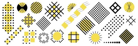 Premium Vector Set Of Geometric Abstract Shapes Design Yellow And Black