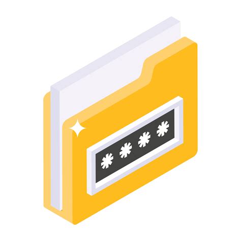 Password Protected Folder Icon In Isometric Design Vector Art At Vecteezy
