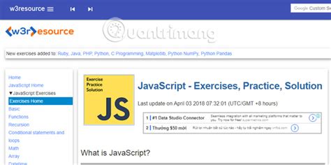 Top trang web nhiều bài tập JavaScript hay để thực hành QuanTriMang