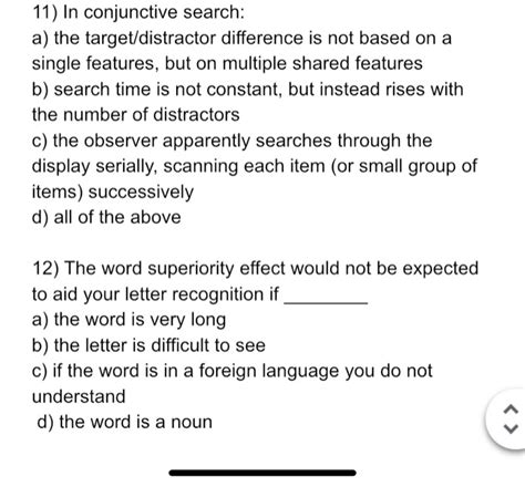 Solved 11 In Conjunctive Search A The Targetdistractor