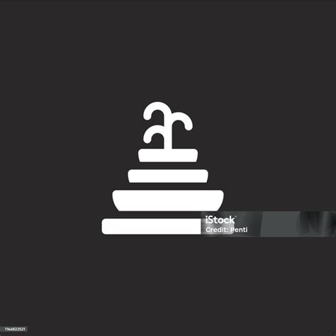 분수 아이콘 웹 사이트 디자인 및 모바일 응용 프로그램 개발을위한 채워진 분수 아이콘 검은 배경에 고립 된 채워진 도시 생활 컬렉션에서 분수 아이콘 0명에 대한 스톡 벡터