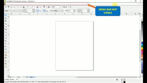 CorelDraw Menu Bar Not Visible YouTube