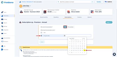 How To Start A Subscription At A Specific Date Assistance And Documentation Proabono