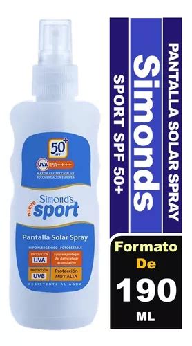 Simonds Sport Bloqueador Pantalla Solar Spf 50 190 Ml Cuotas Sin