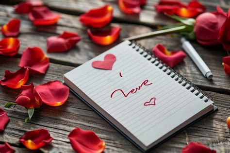 Premium Photo Blank Notepad With I Love You Inscription On Table
