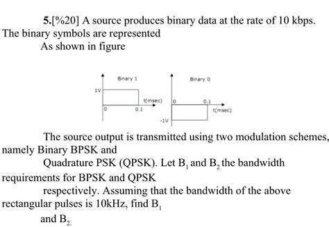 520 A Source Produces Binary Data At The Rate Of 10kbps The Binary