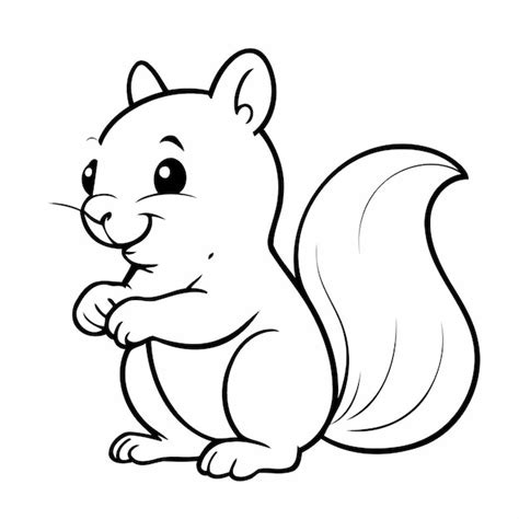 Простая векторная иллюстрация рисунка белки для малышей Премиум Ai сгенерированный вектор