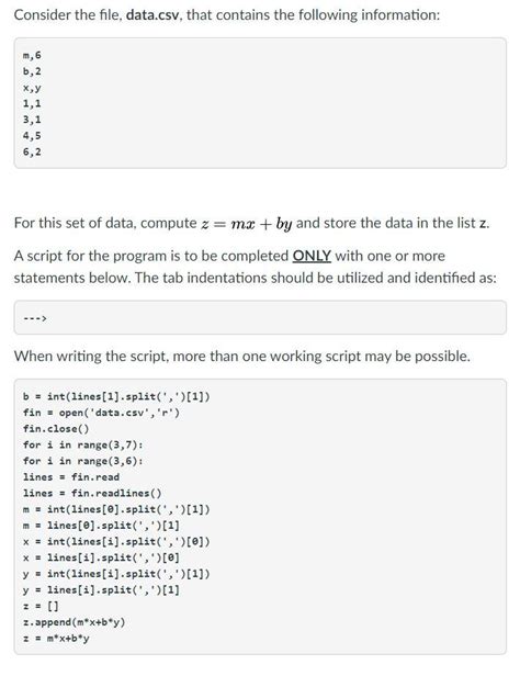 solved consider the file data csv that contains the
