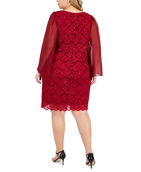 Connected Plus Size Sequined Lace Sheath Dress Macys