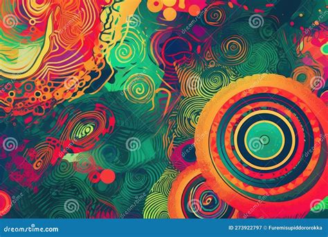 Abstract Background Image With A Psychedelic Vibe Using Bright Colors And Intricate Patterns