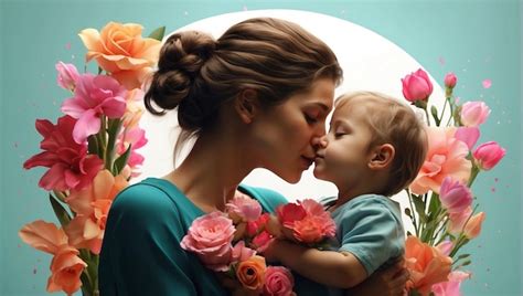 Vector Madre E Hijo Amor Fondo Para La Celebración Del Día De La Madre
