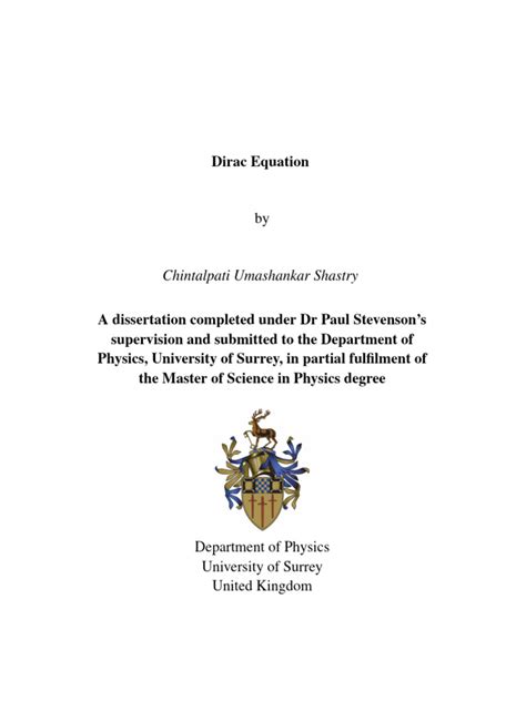 Dirac Equation Pdf