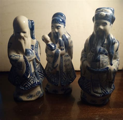 На оценку Статуэтки Три Звёздных Старца Лу Синь Фу Синь и Шоу Синь Китай фарфор Высота 15